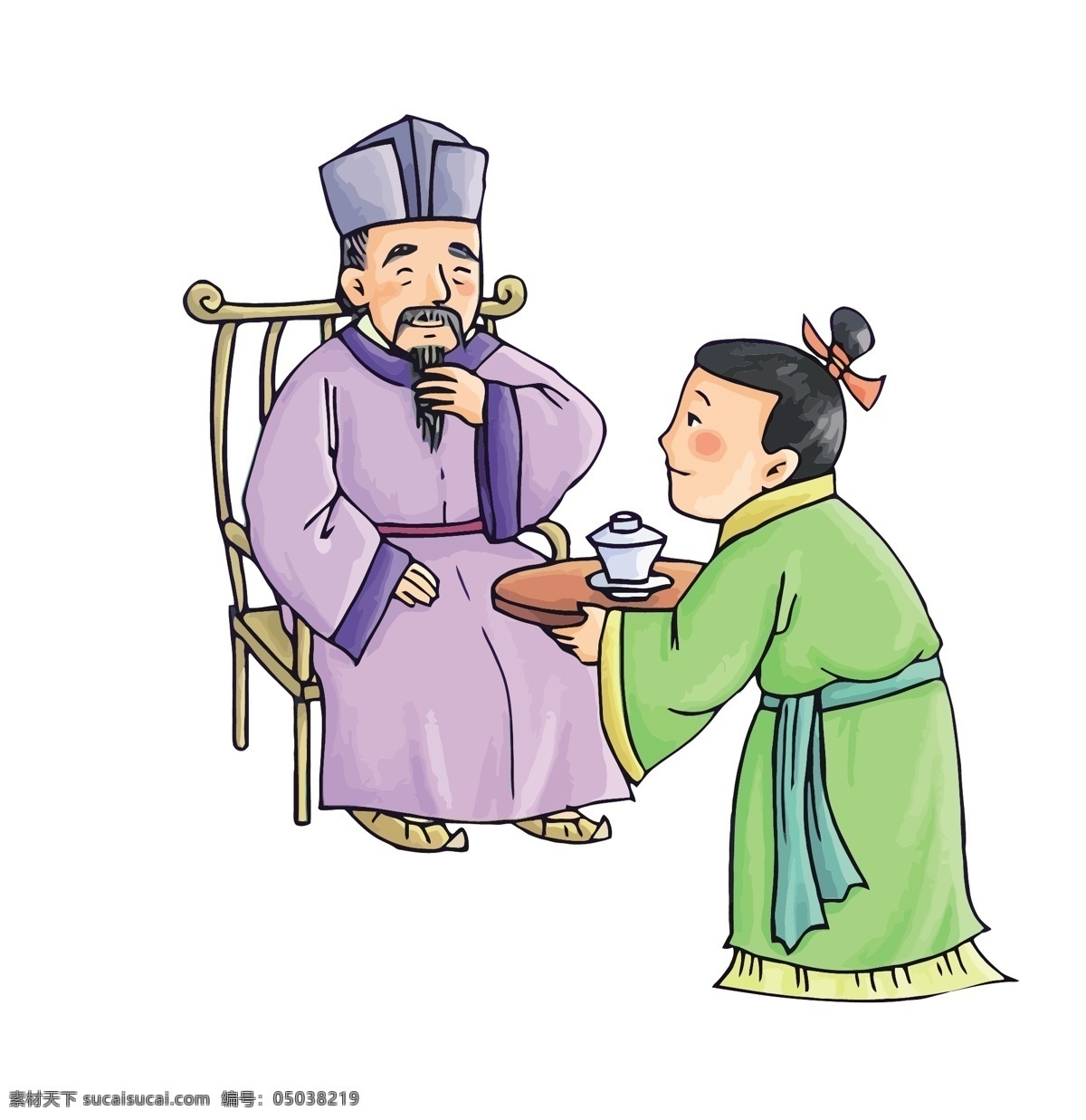 孝敬父母卡通矢量素材图片下载-素材编号05038219-素材天下图库