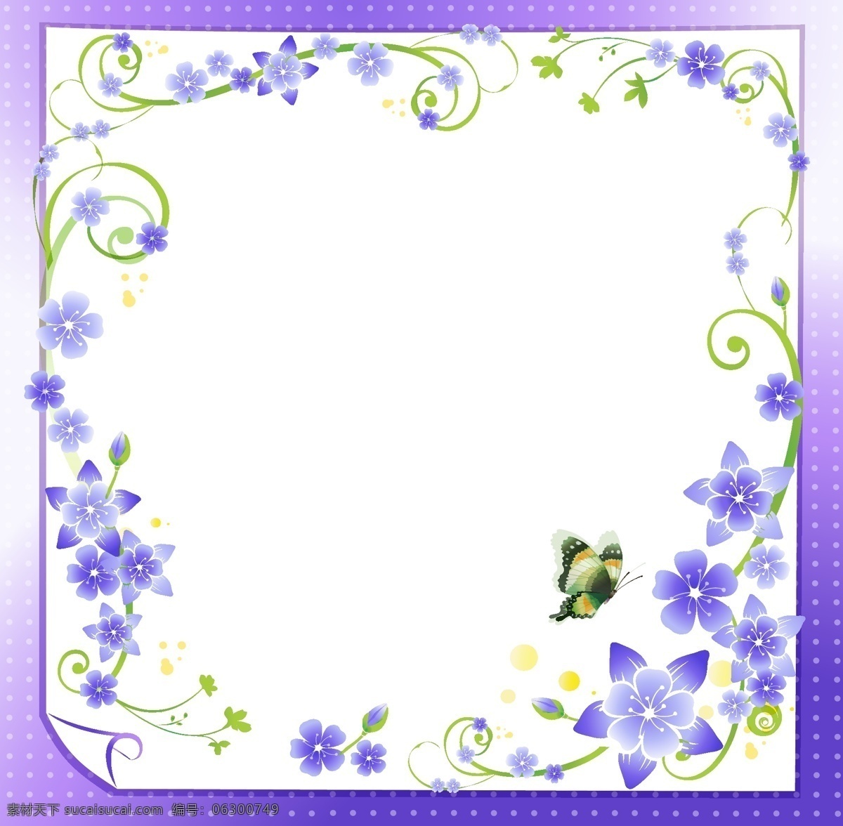 紫色花朵边框对话框素材图片下载-素材编号06300749-素材天下图库