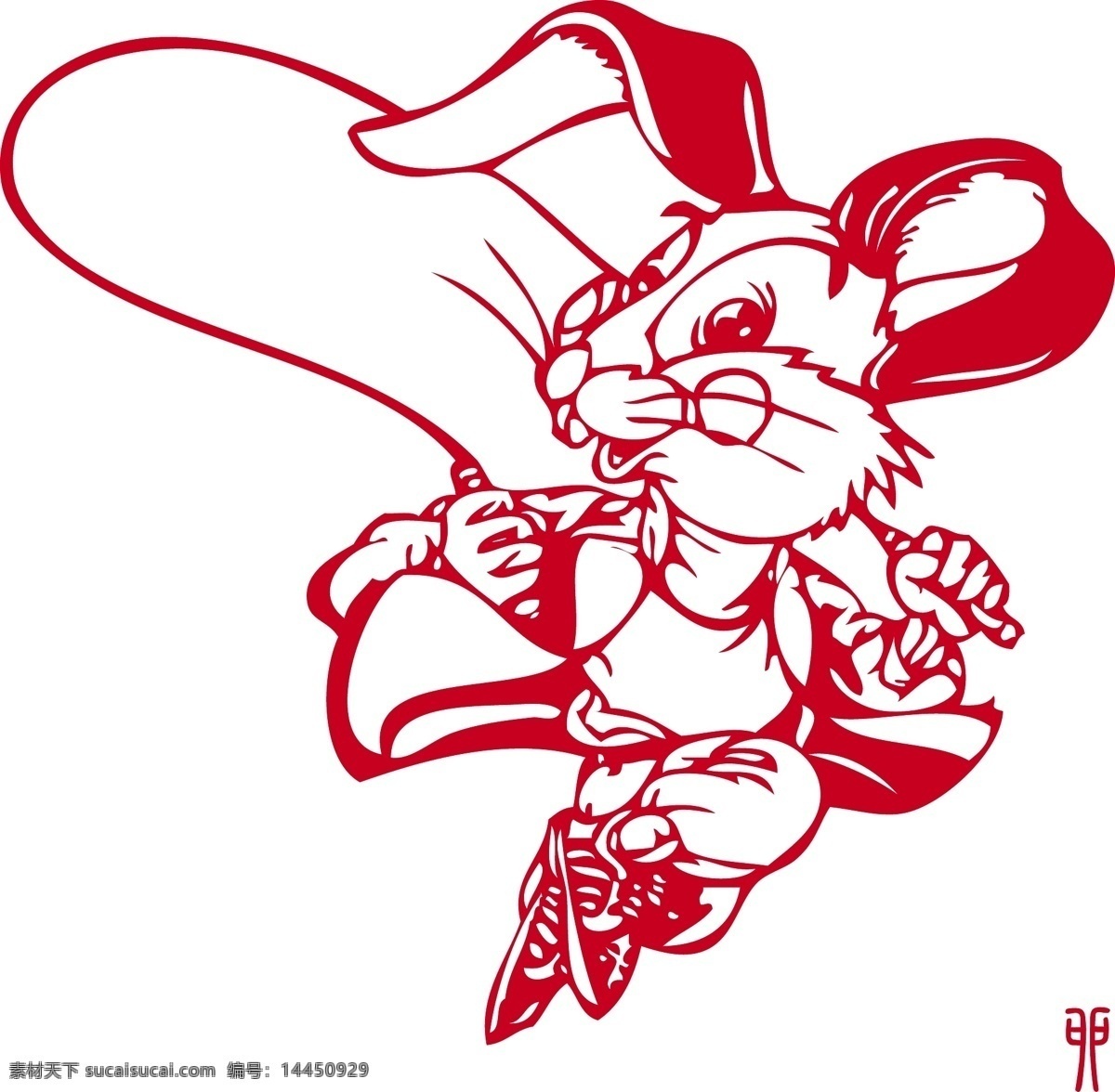 兔剪纸素材图片下载-素材编号14450929-素材天下图库